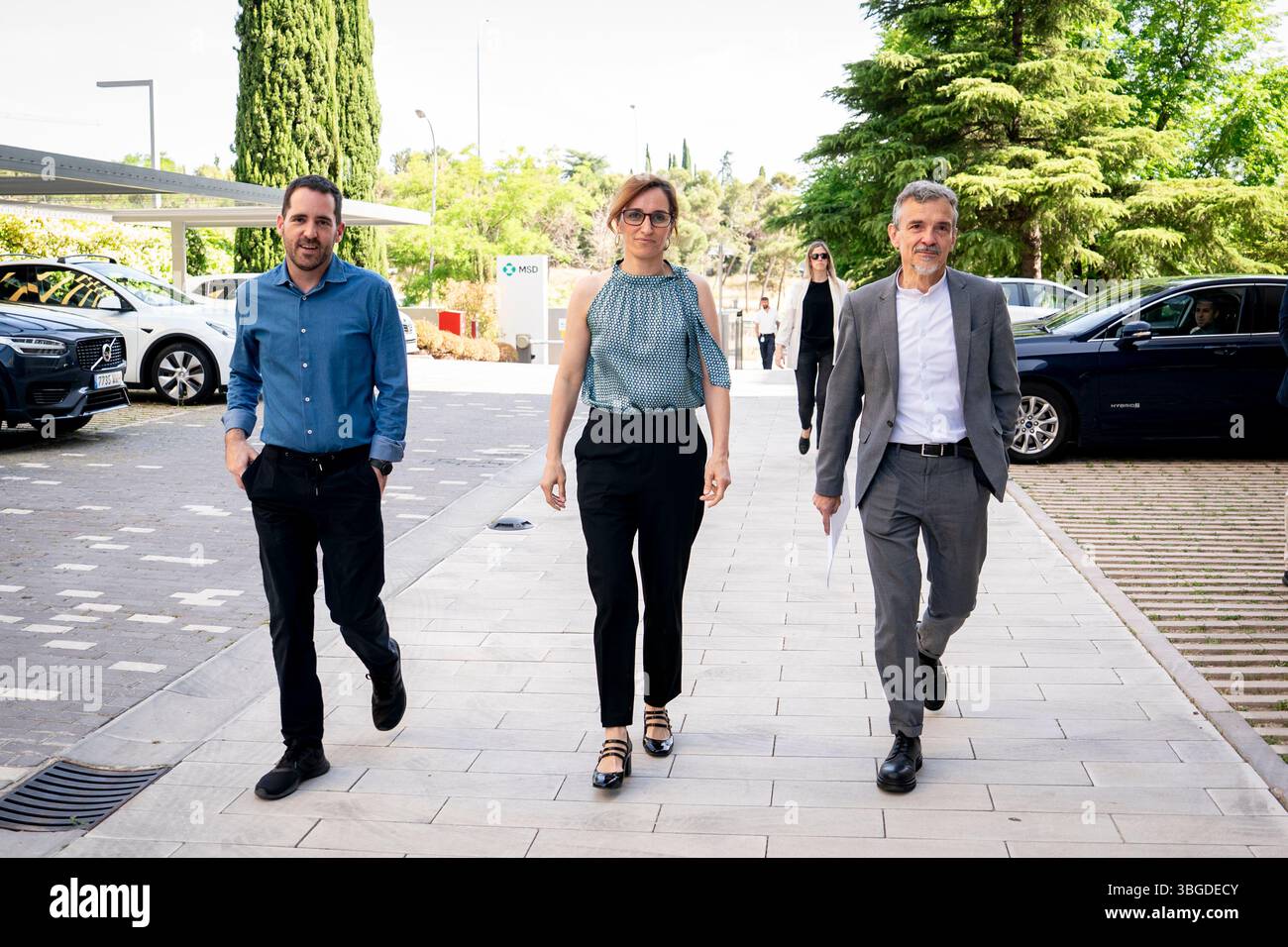 The Minister of Health, Monica Garcia, on her arrival at the ...