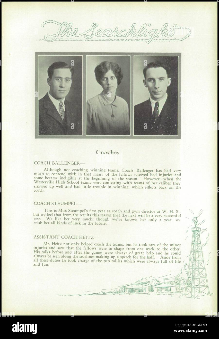 The 1929 'The Searchlight' yearbook, created by Westerville High School's senior class, contains ...
