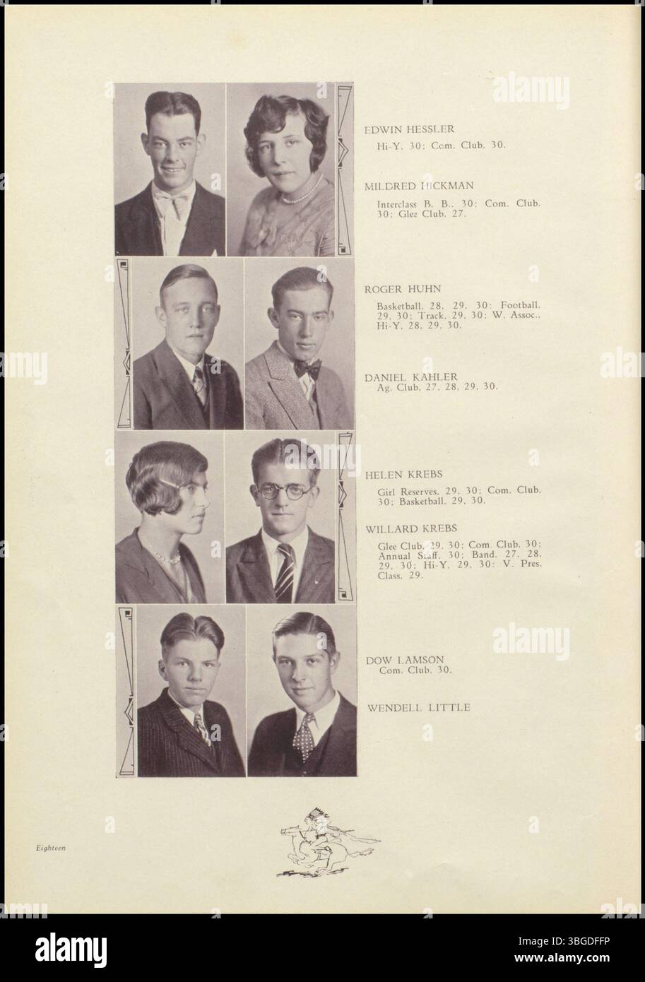 The 1930 'The Searchlight' yearbook of Westerville High School contains ...