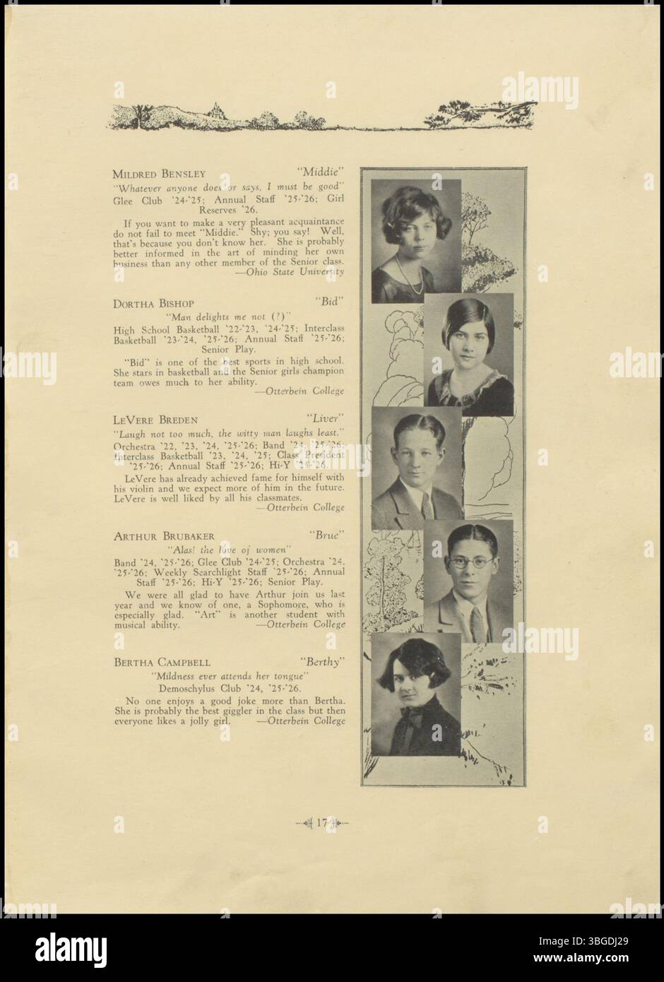 The 1926 yearbook, 'The Searchlight', from Westerville High School ...