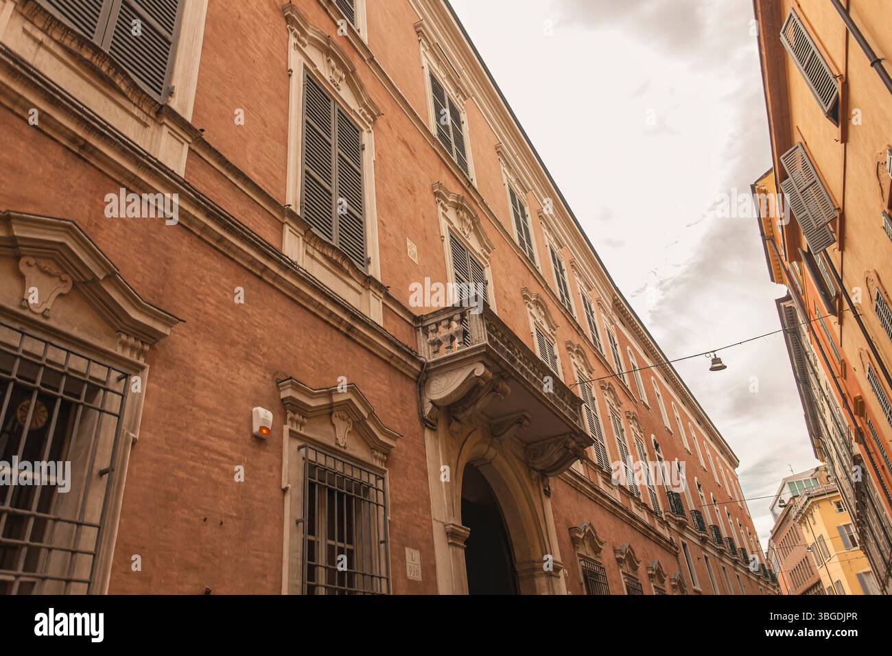 Modena, Italy 1 January 2025: Low angle view of a historical building ...