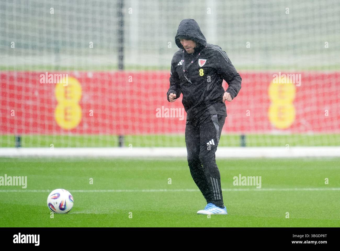 Wales head coach Craig Bellamy during a training session at the Vale ...