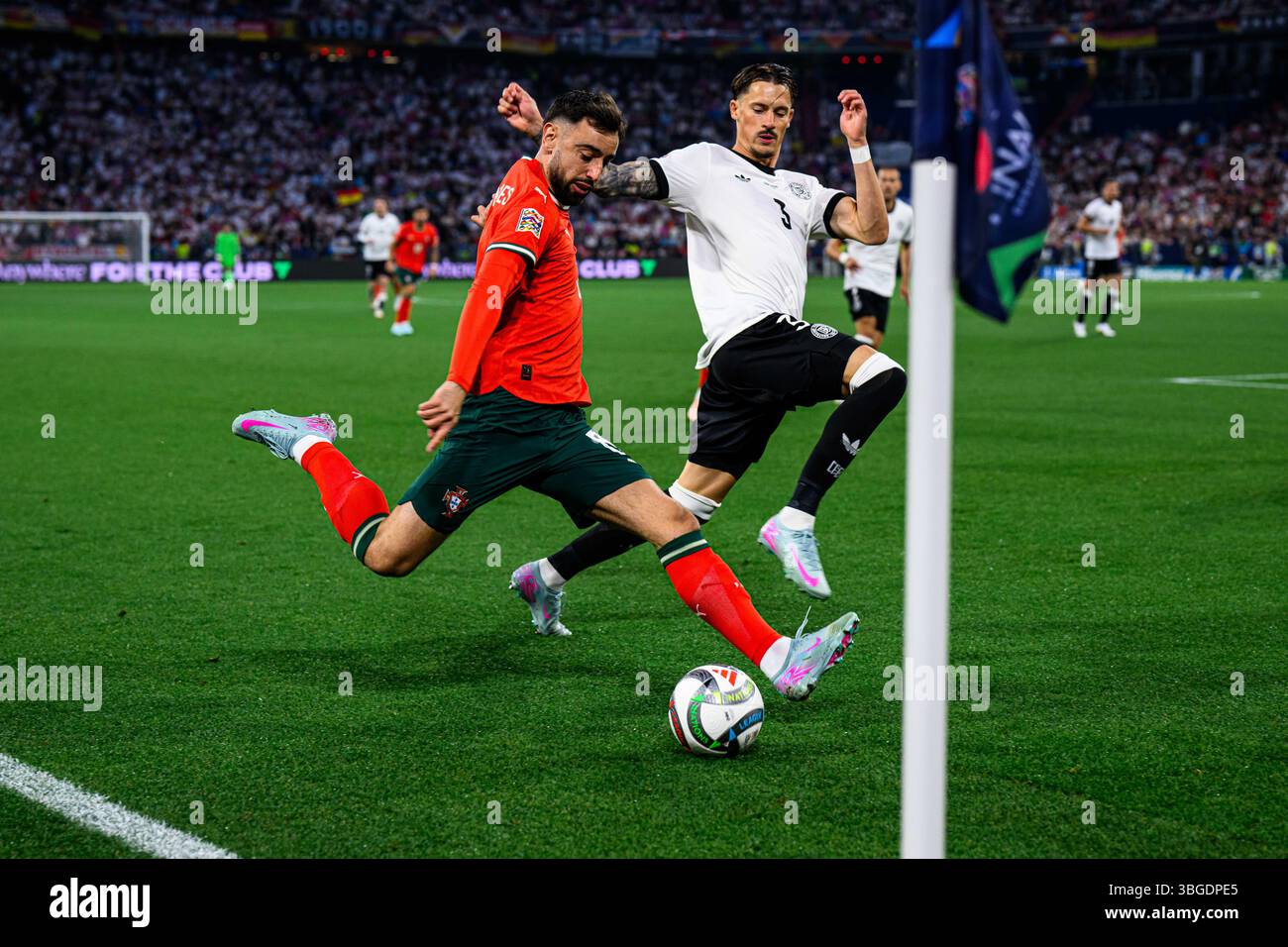 MUNICH, GERMANY - 4 JUNE, 2025: Bruno Fernandes, Robin Koch - The ...
