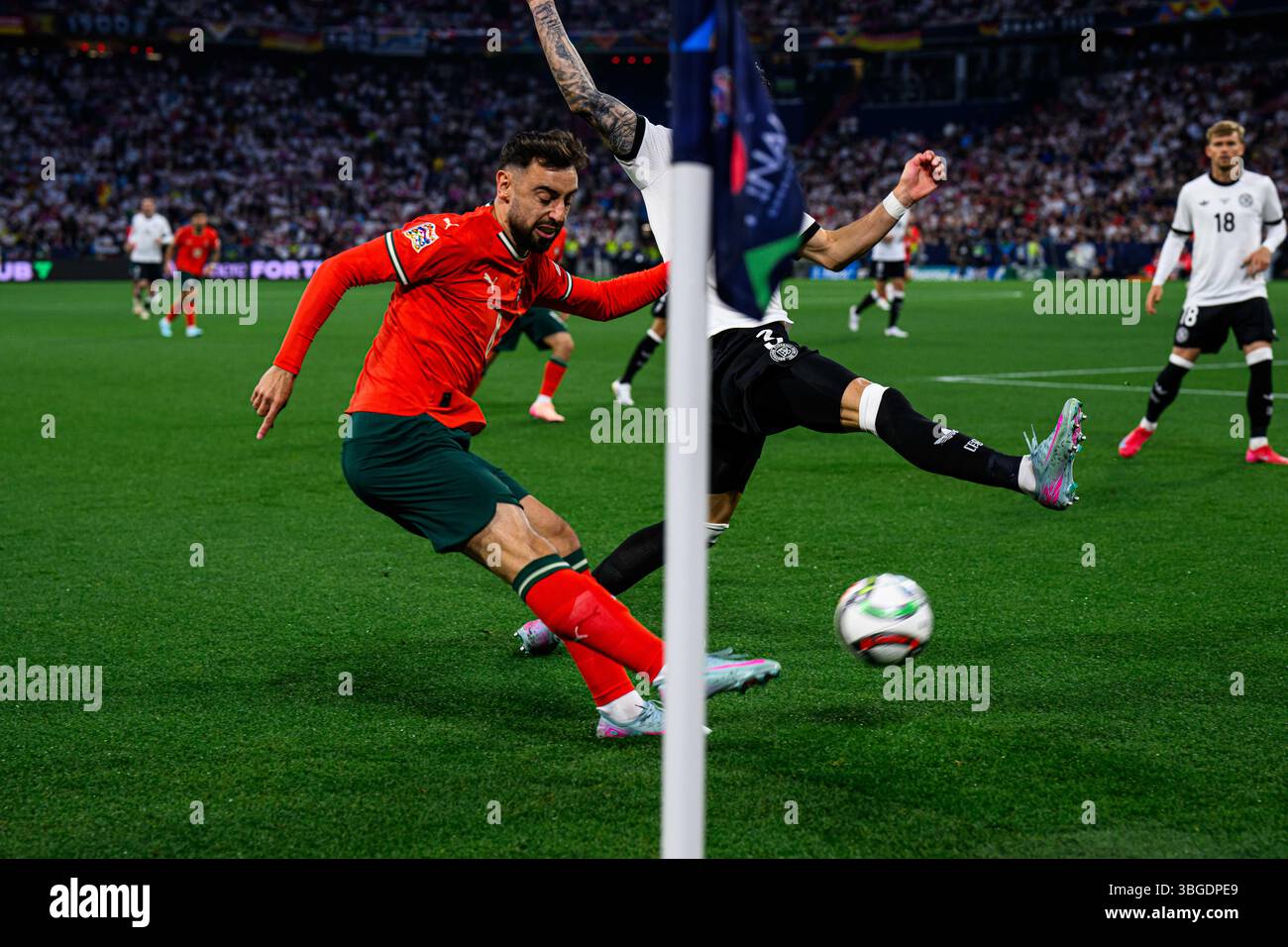 MUNICH, GERMANY - 4 JUNE, 2025: Bruno Fernandes, Robin Koch - The ...