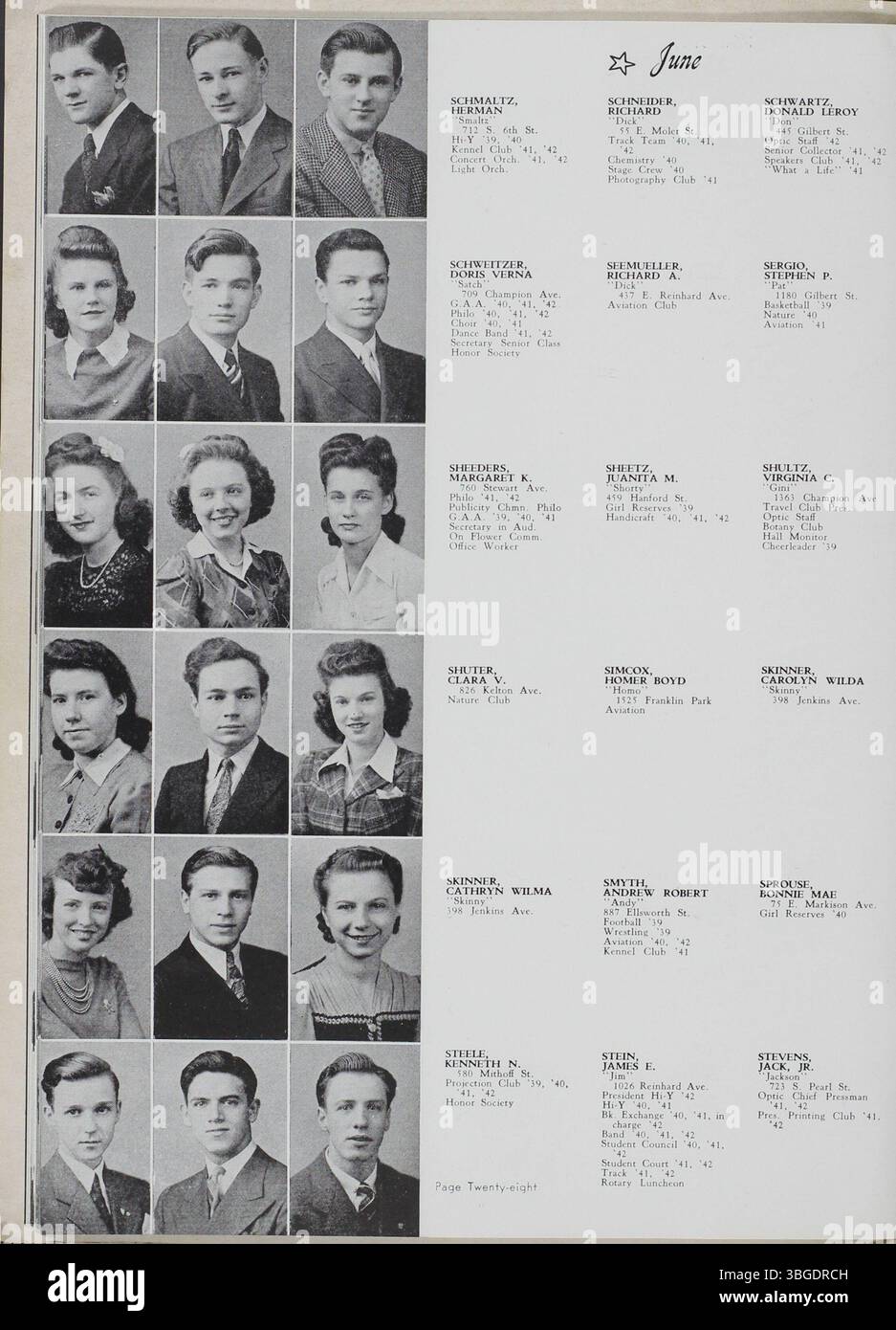 The 1942 South High School yearbook, titled The Lens, focuses on the ...
