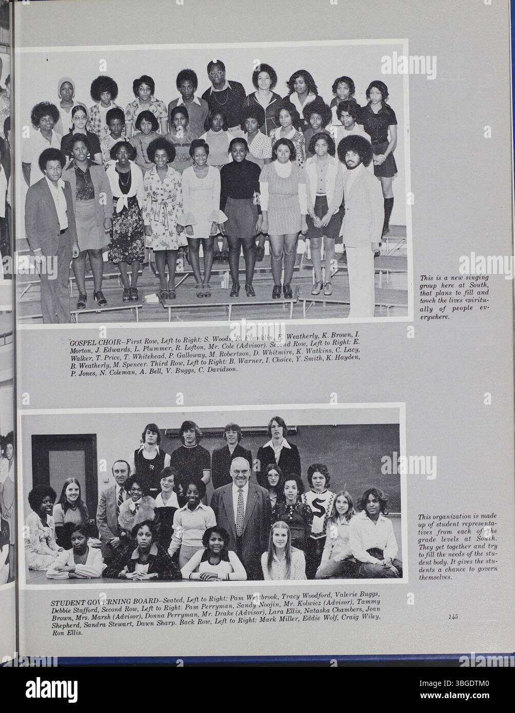 The 1975 yearbook of South High School, titled The Lens, showcases the ...