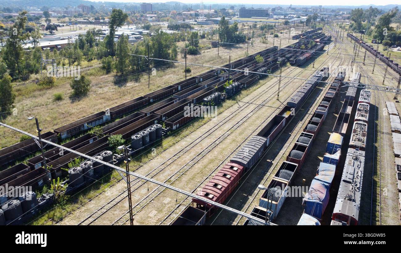 Aerial View of a Freight Rail Yard in Operation Stock Photo - Alamy