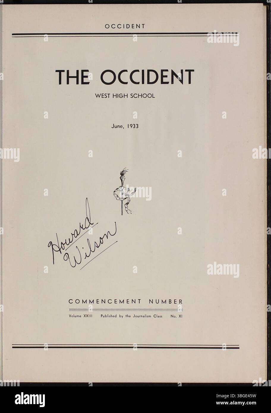 The 1933 West High School yearbook, 'The Occident', marks a key moment ...