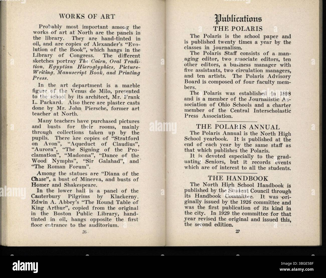 This 1929 edition of the North High School Handbook, once owned by Ken ...