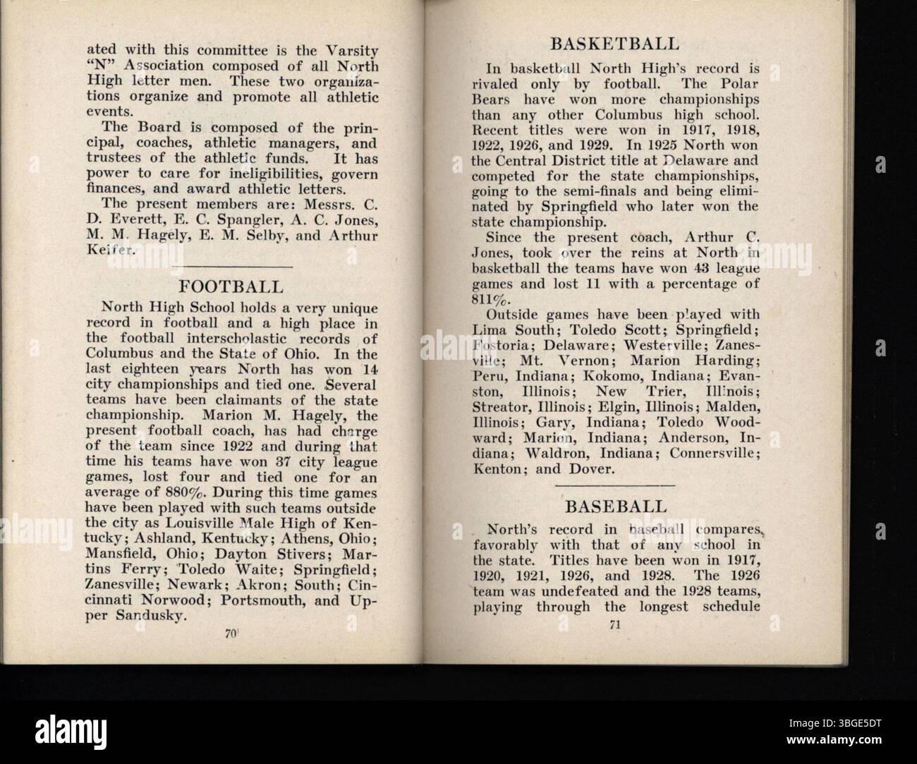 A 1929 edition of the North High School Handbook owned by Ken Landis ...