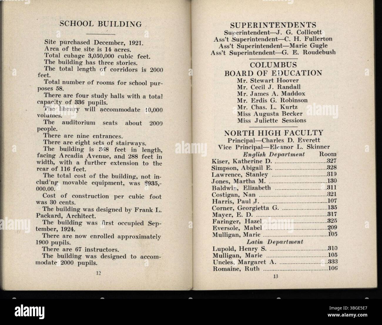 The 1929 edition of the North High School handbook, owned by freshman ...