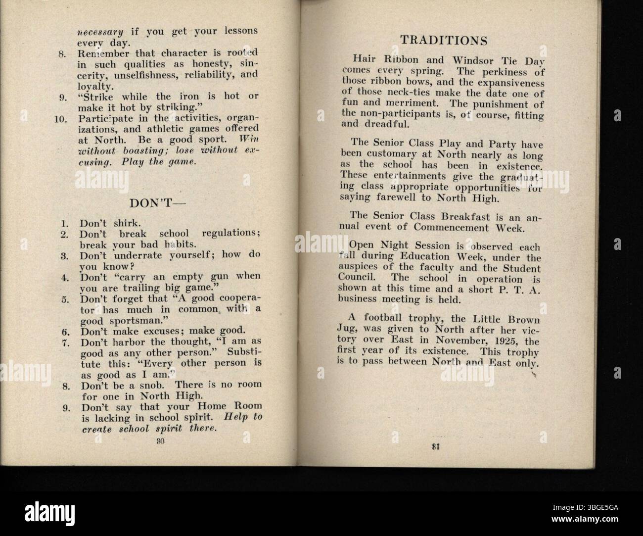 The 1929 edition of the North High School Handbook was owned by ...