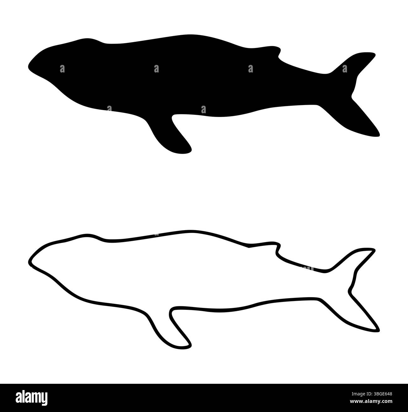 Blue whale silhouette, aquatic animal vector graphic, Fish logo, ocean ...