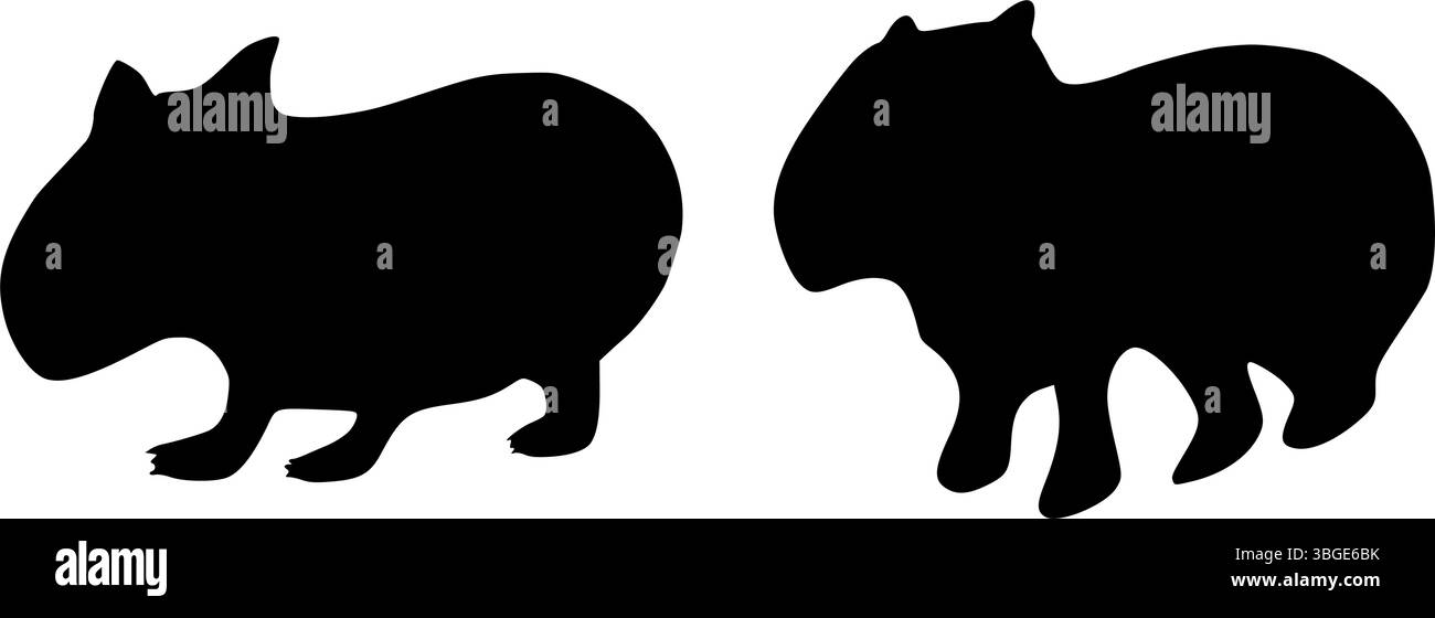 Wombat silhouette isolated, Black wombat symbol. Logo. Vector ...
