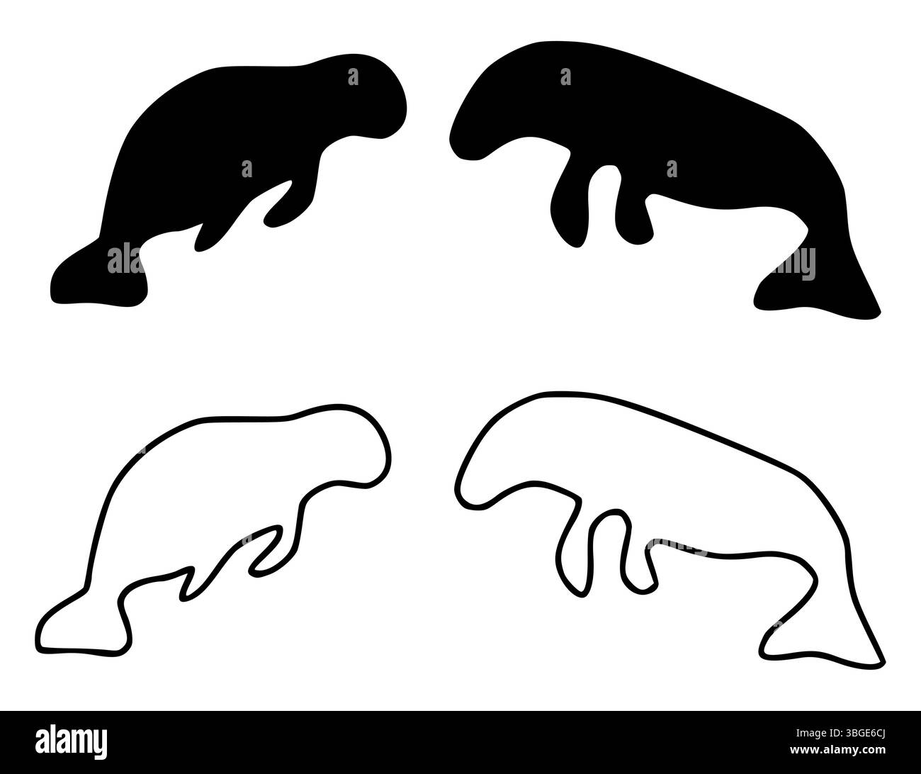 Manatee vector vectors Cut Out Stock Images & Pictures - Alamy