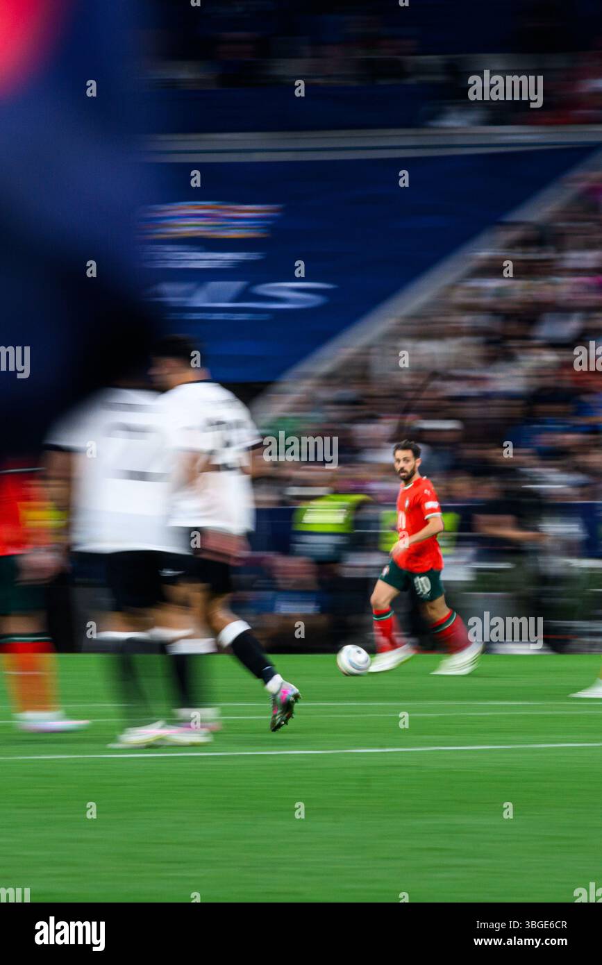 MUNICH, GERMANY - 4 JUNE, 2025: Bernardo Silva - The semifinal match ...