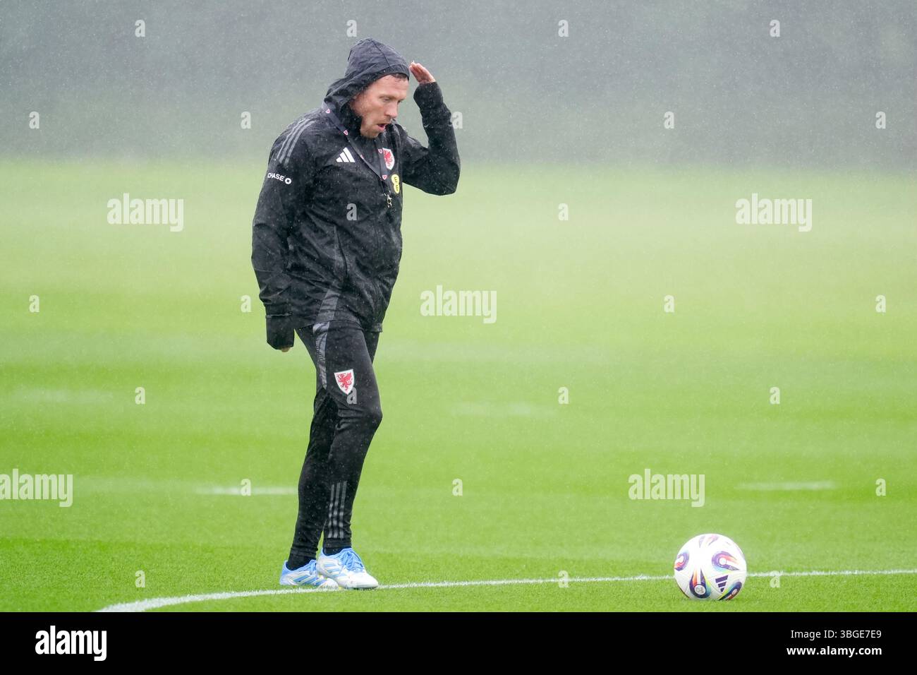 Wales head coach Craig Bellamy during a training session at the Vale ...