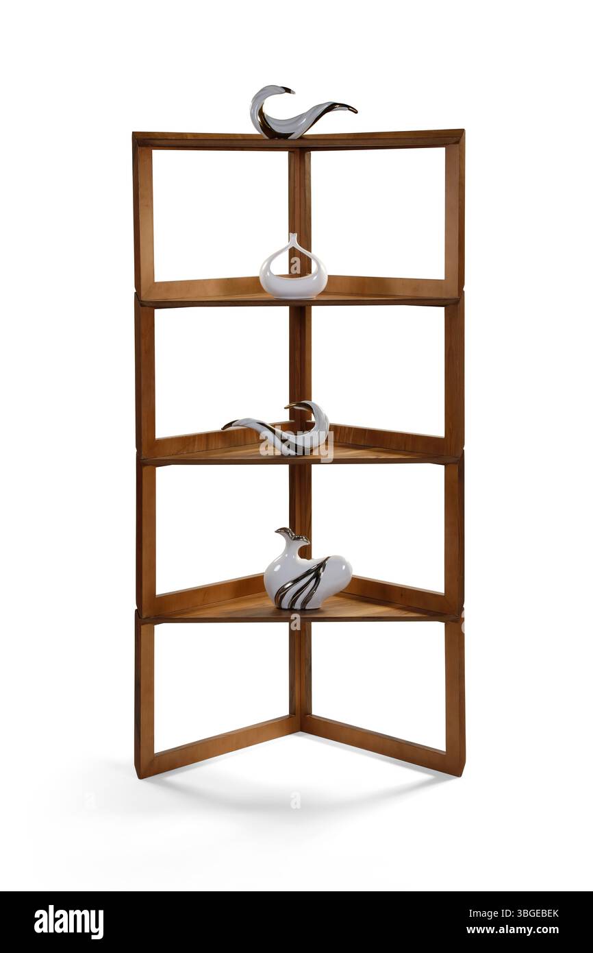 wooden display cabinet isolated on white background Stock Photo - Alamy