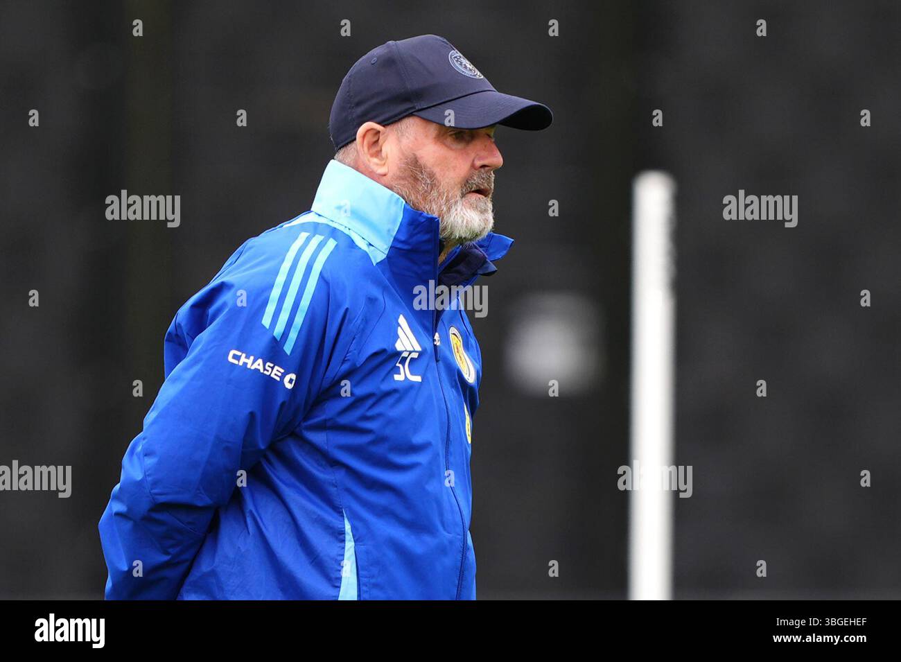 Scotland head coach Steve Clarke during a training session at Lesser ...