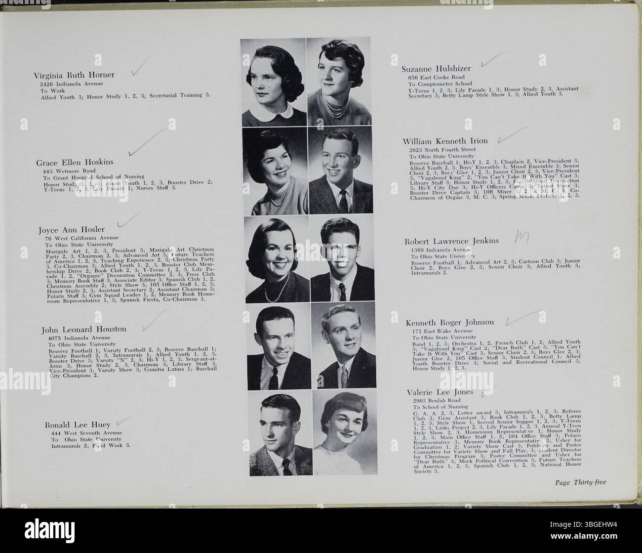 The 1956 North High School yearbook, titled 'Memory Book,' contains ...