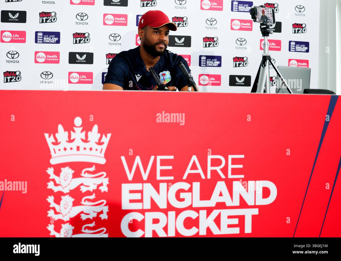Shai Hope of the West Indies during a press conference at the Seat ...