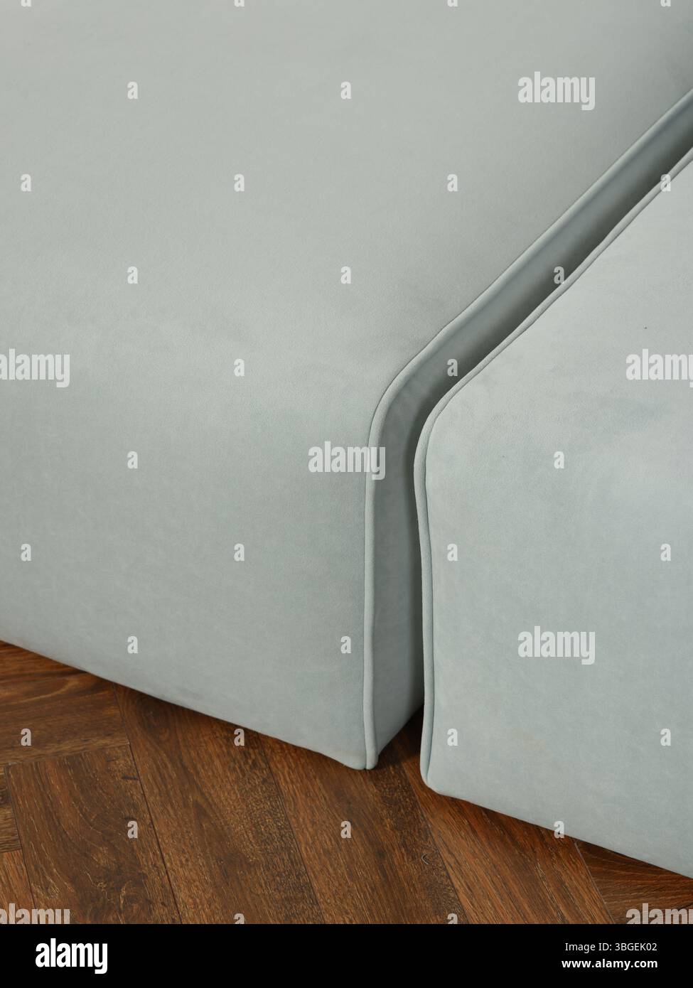 This is a Modern Soft Couch Corner designed using Light Blue Fabric ...