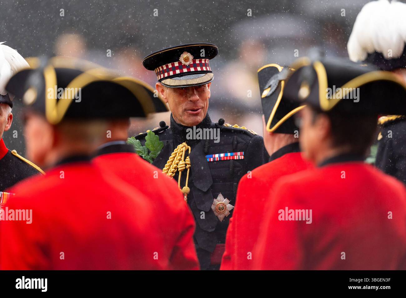 The Duke of Edinburgh speaks to Chelsea Pensioners during the Royal ...