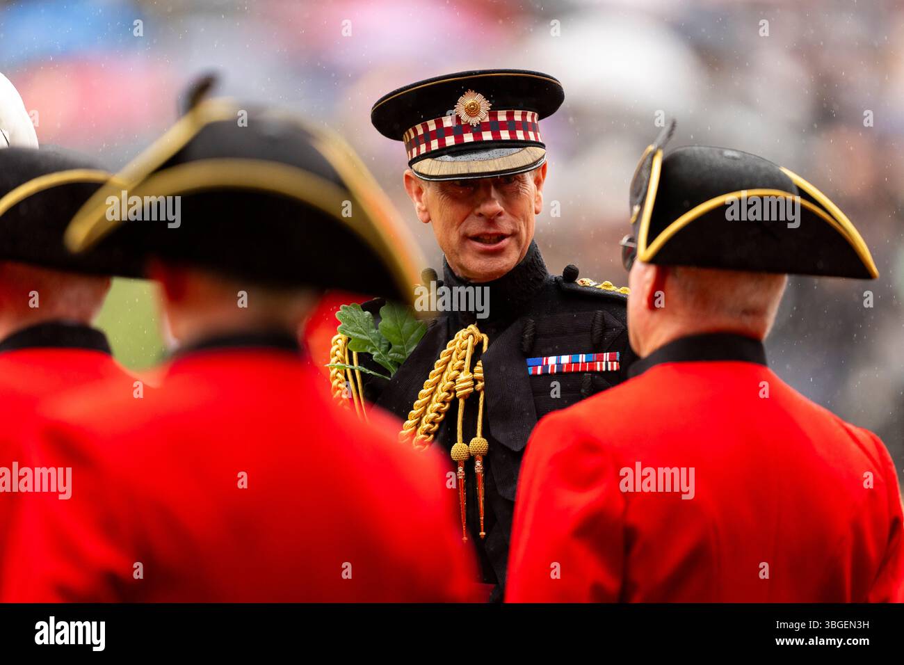 The Duke of Edinburgh speaks to Chelsea Pensioners during the Royal ...