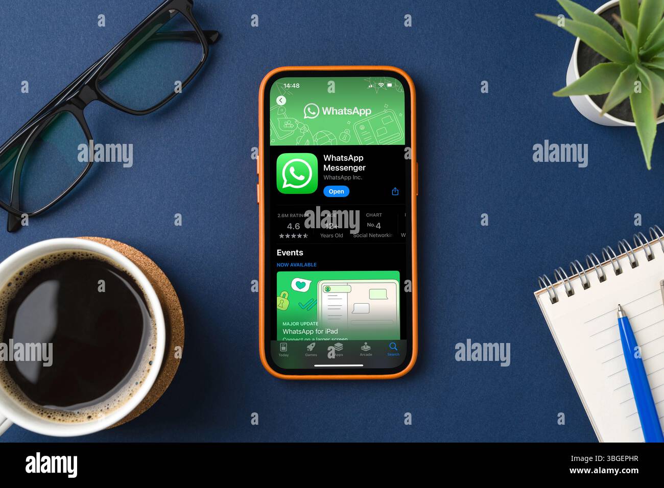 Antalya, Turkey - June 5, 2025: Top view of WhatsApp app on App Store ...