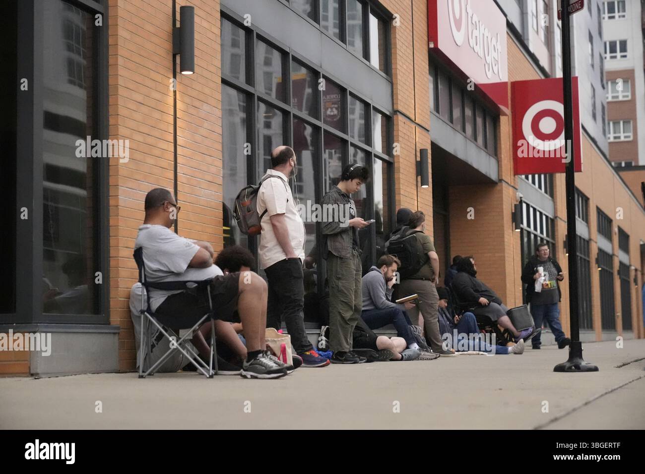 People line up outside a Target store for the new Nintendo Switch 2 ...