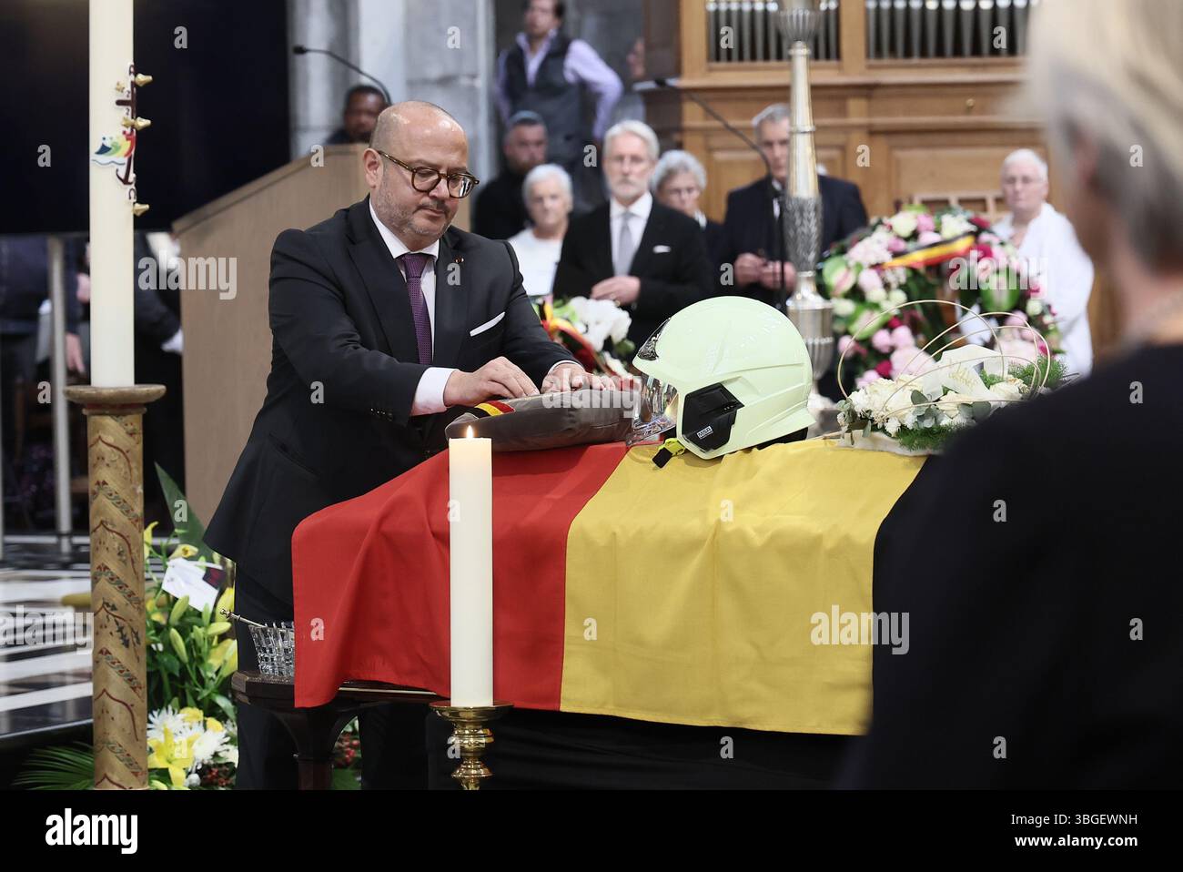 Liege, Belgium. 05th June, 2025. Minister of Interior Bernard Quintin ...