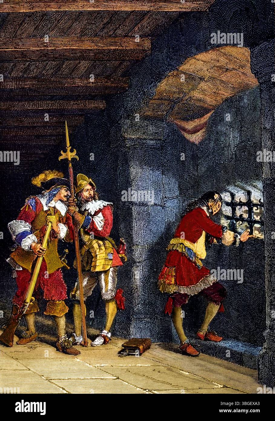 The man in the iron mask, a state prisoner, interned in the prison on ...