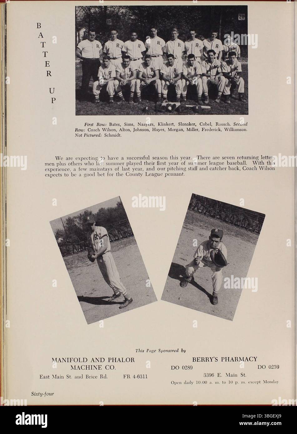 Reynoldsburg High School's 1952 yearbook, 'Reynolian,' covers the ...
