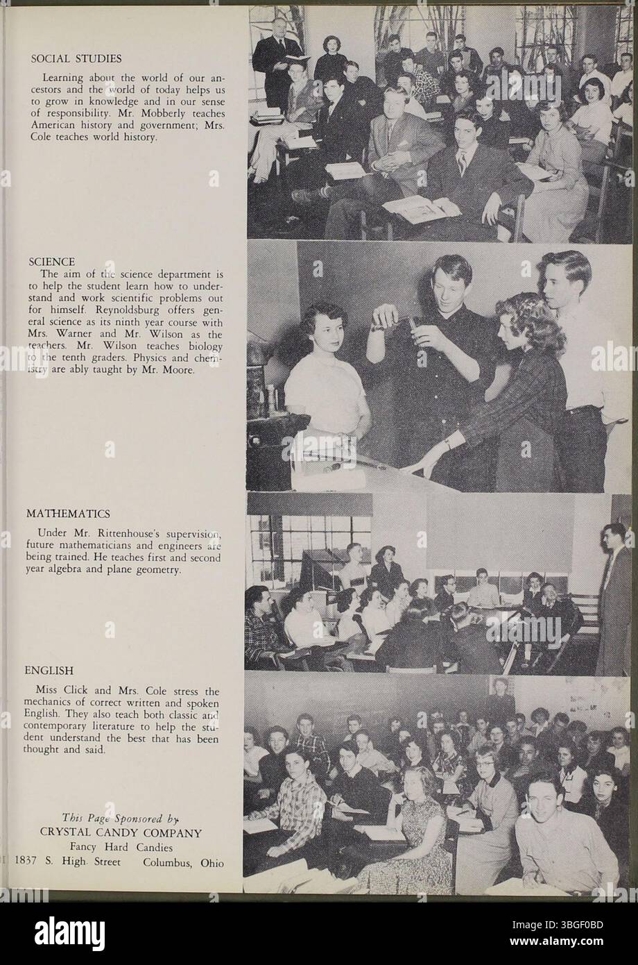Reynoldsburg High School's 1951 yearbook, the Reynolian, showcases the ...