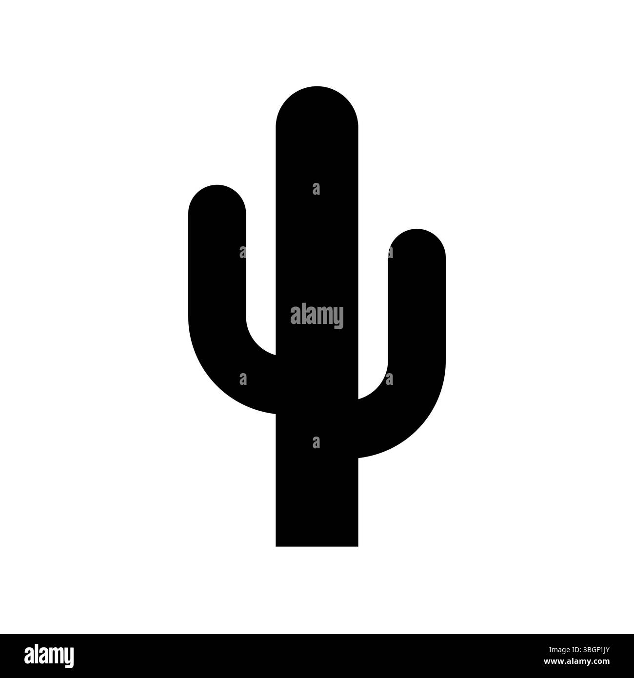 Cactus silhouette. Icon mexican cactuses. Black simple cacti isolated on white background. Sign ...