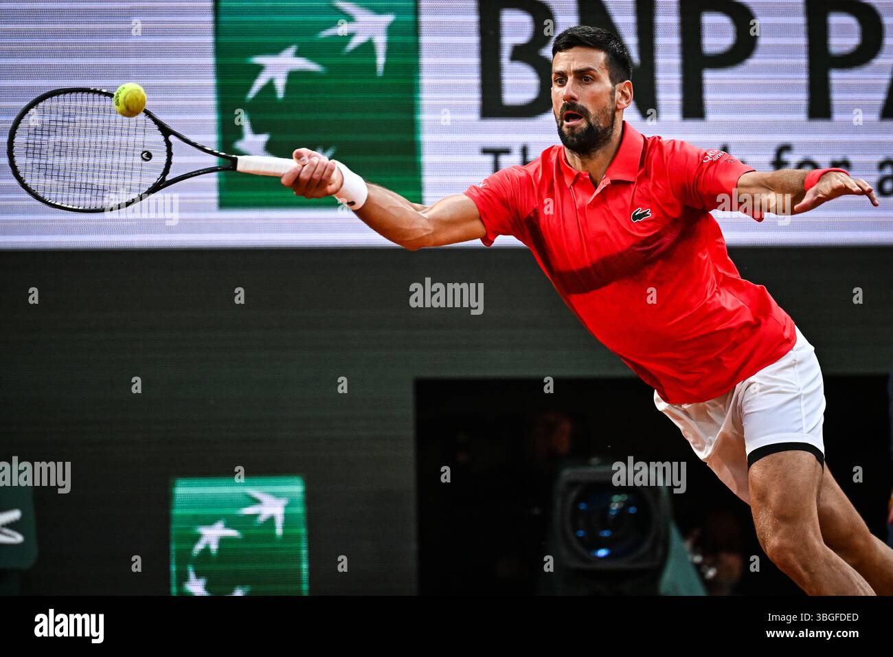 Novak DJOKOVIC of Serbia during the eleventh day of the Roland-Garros ...