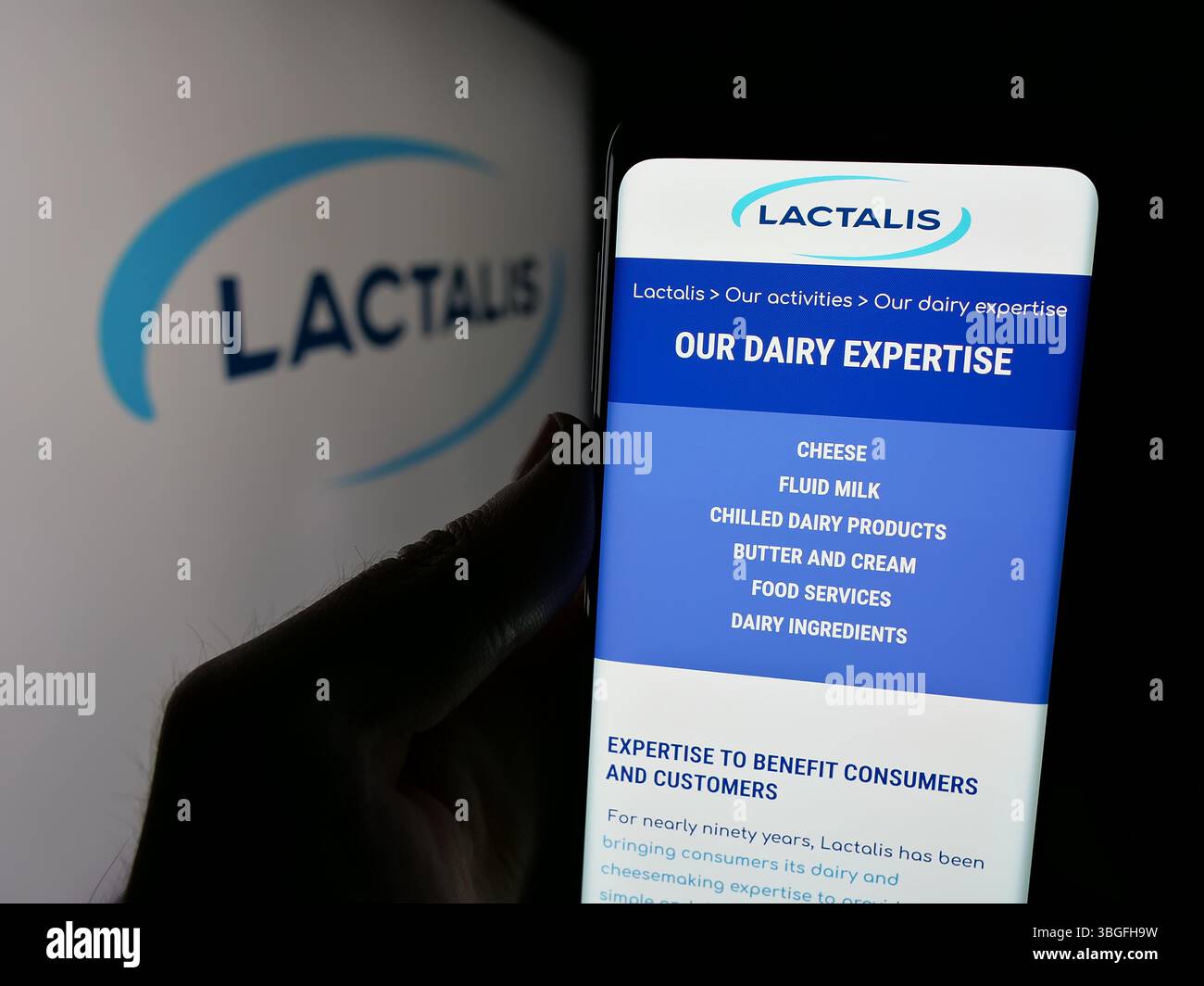 Stuttgart, Germany - 03-06-2025: Person holding smartphone with website ...