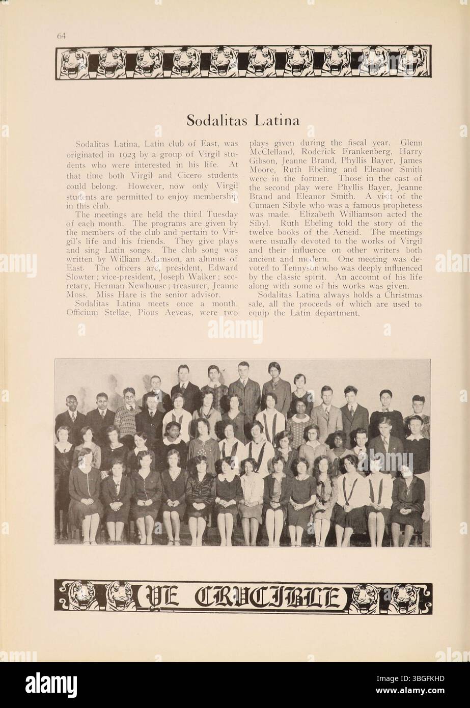The 1929 East High School yearbook "Ye Crucible" features student ...