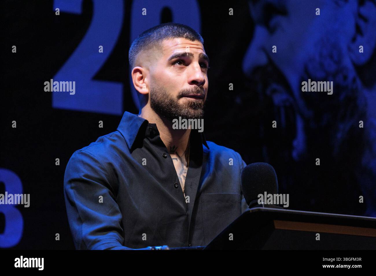 UFC fighter Ilia Topuria attends WOW 20 Madrid press conference on ...