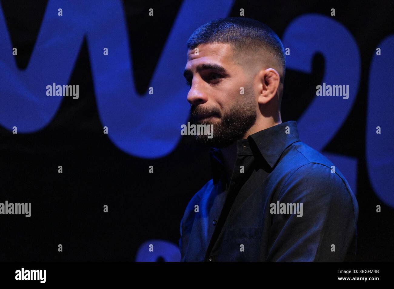 UFC fighter Ilia Topuria attends WOW 20 Madrid press conference on ...