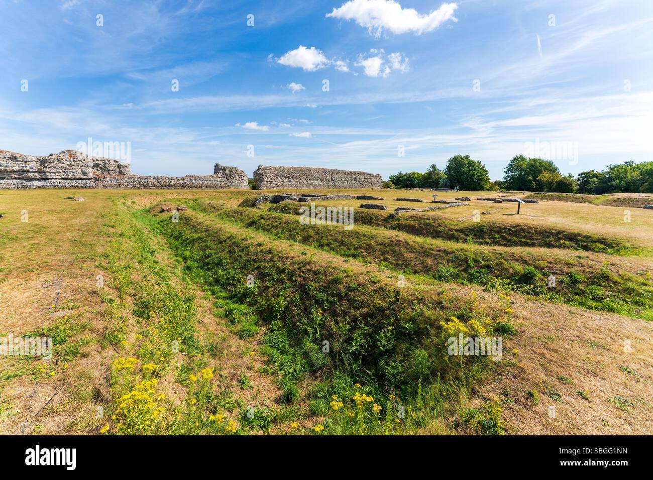 Interior of the Roman Saxon shore fort, Richborough. 3rd century inner ...