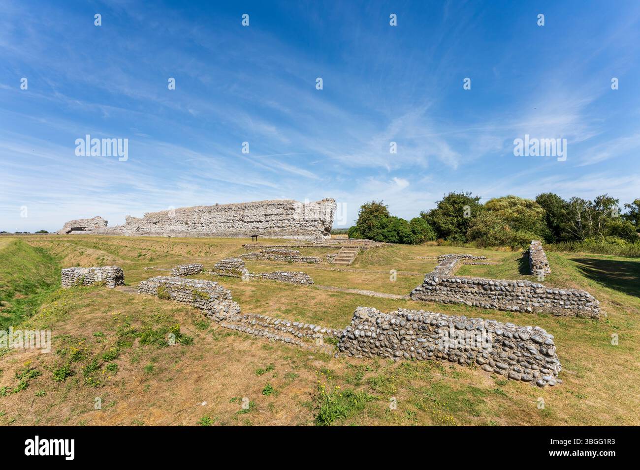 Richborough Roman fort, the remains of the Mansio, official inn, bath ...