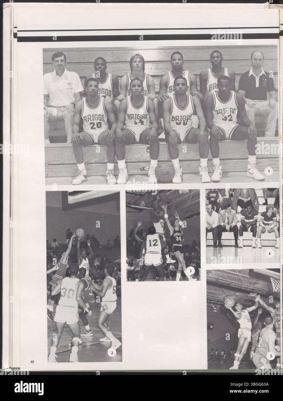 This page from the 1986 yearbook of Briggs High School features ...