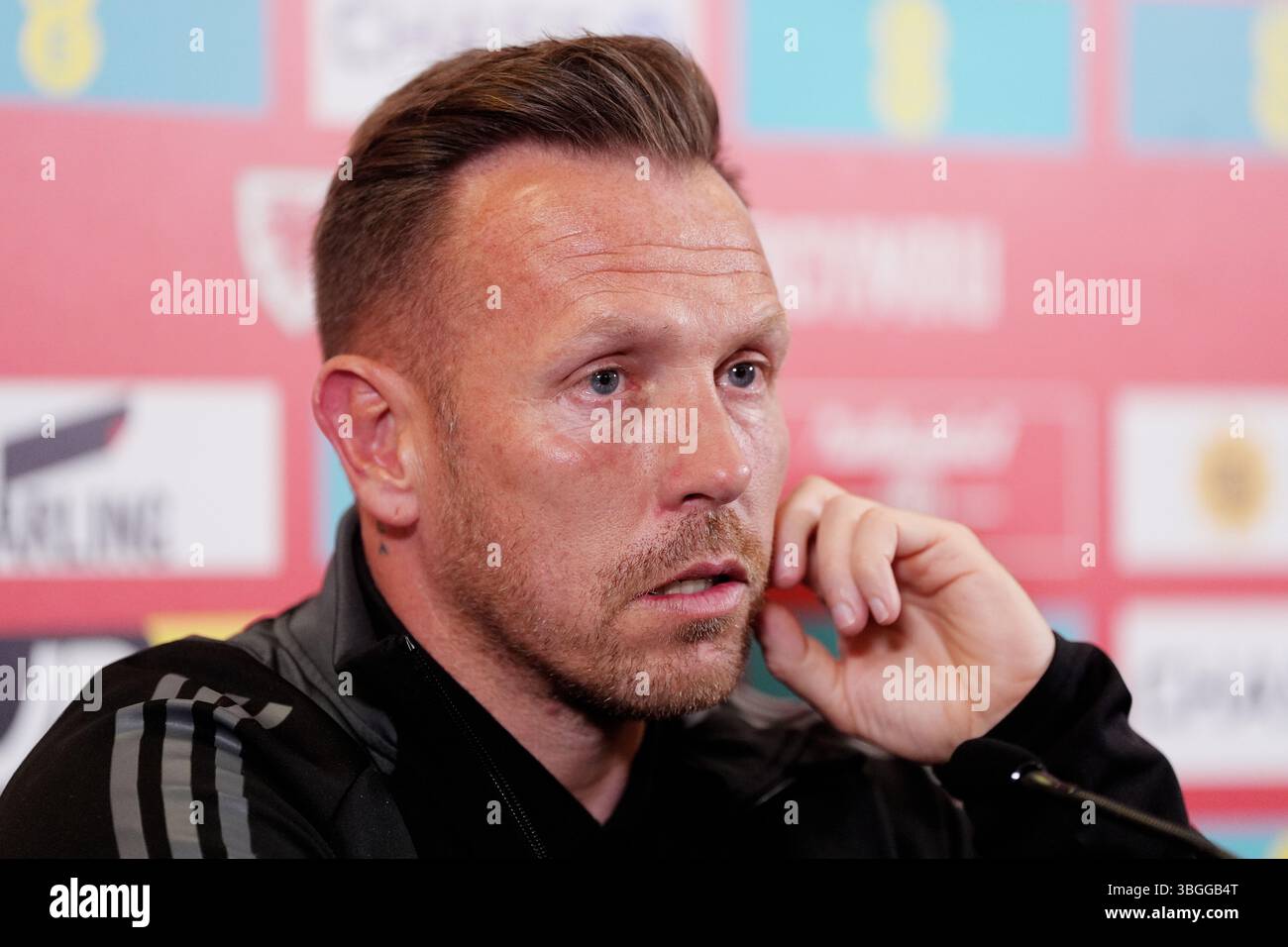 Wales head coach Craig Bellamy during a press conference at the Vale ...