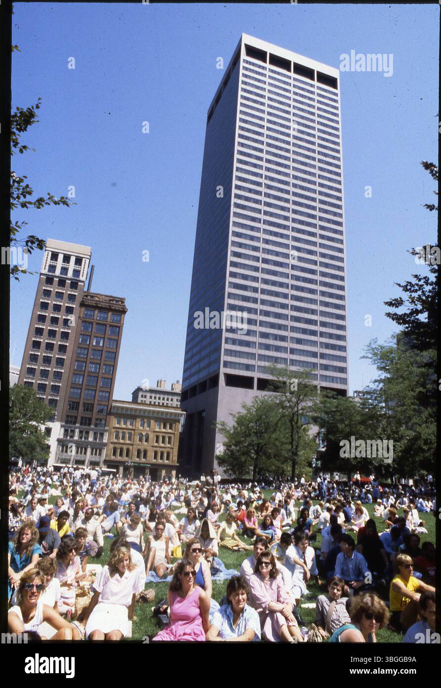 The James A. Rhodes State Office Tower, completed in 1975, stands 629 ...