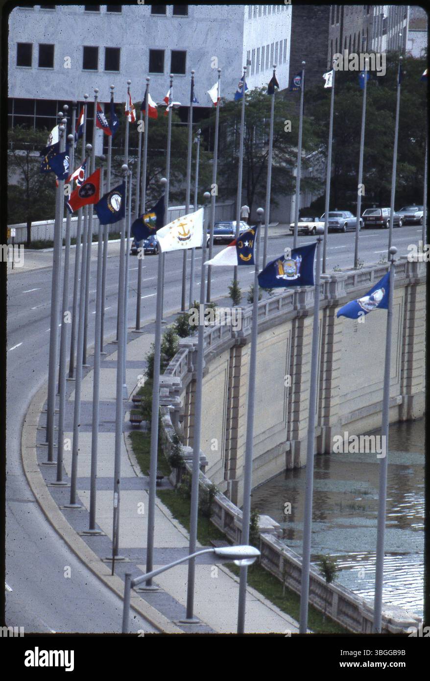 The Avenue of the Flags, located along Civic Center Drive, displays 50 ...