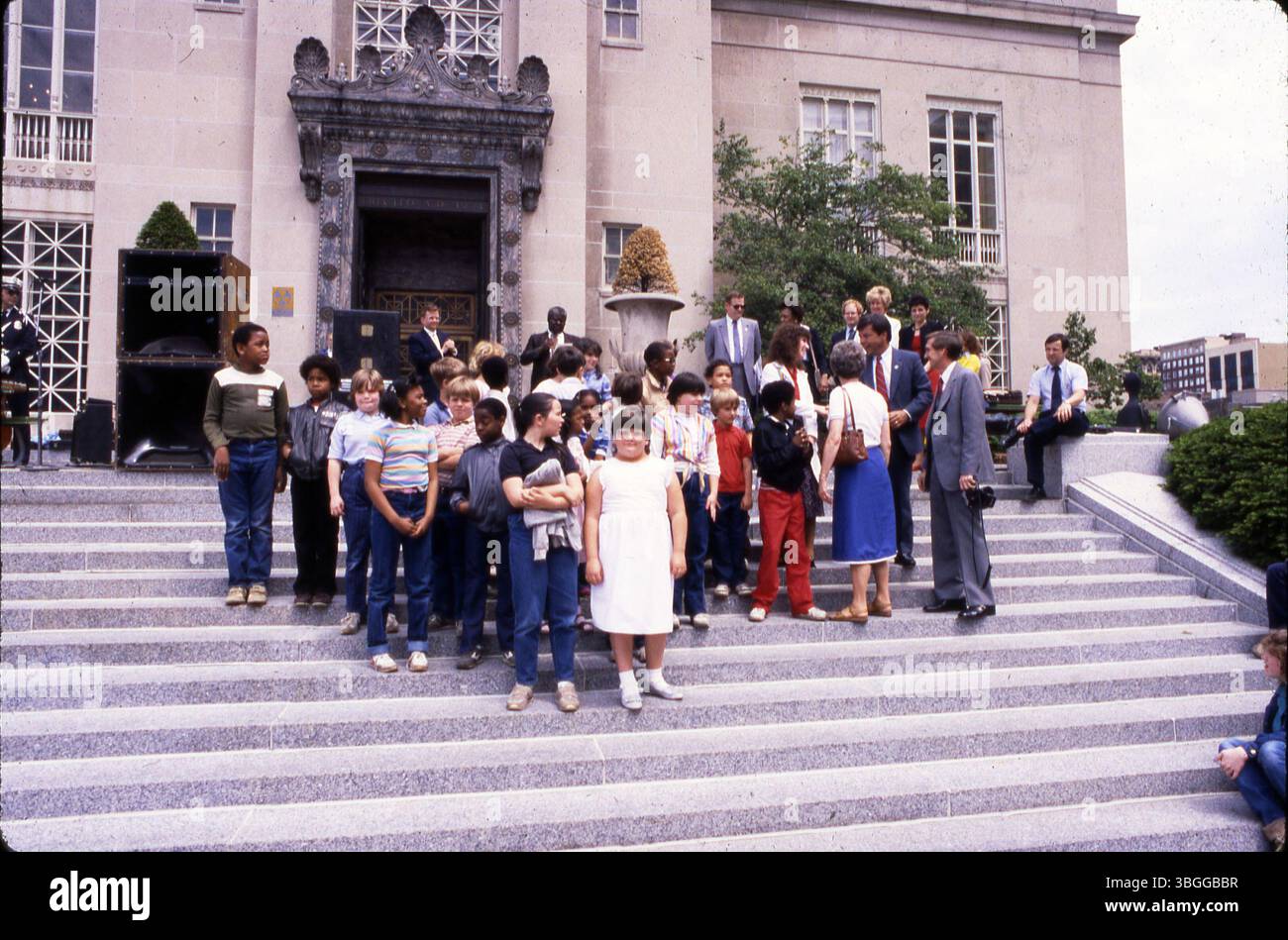 In June 1984, a group of children and adults gathered on the steps of ...
