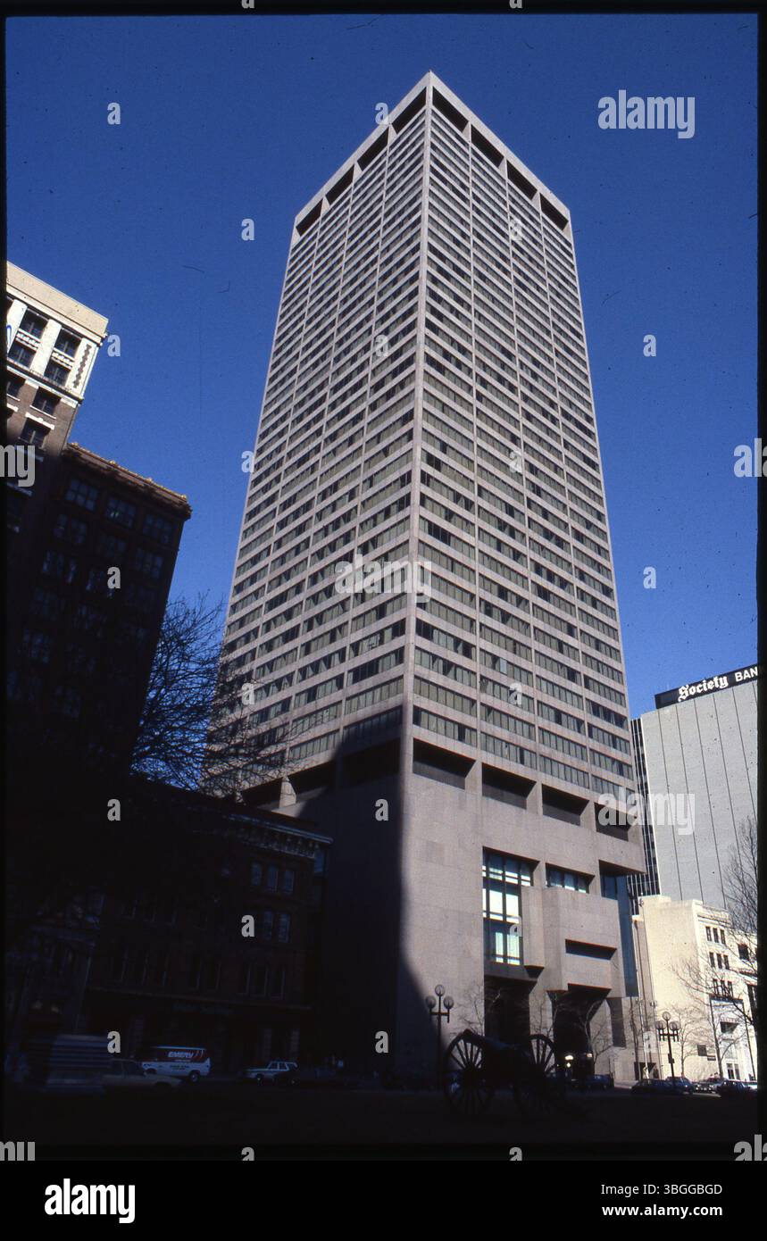 The James A. Rhodes State Office Tower, completed in 1975, stands at ...