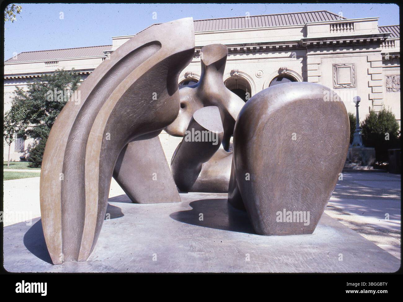 A view of Henry Moore's sculpture, 'Three Piece Reclining Figure: Draped,' located on the East ...
