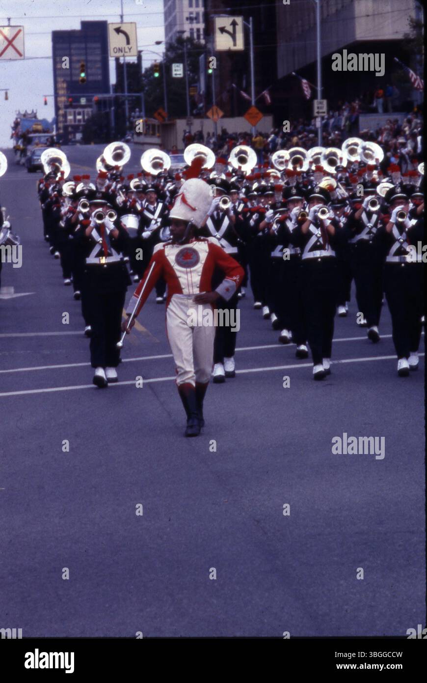 Dwight Hudson, Drum Major from 1977-1979, leads the OSU Marching Band ...